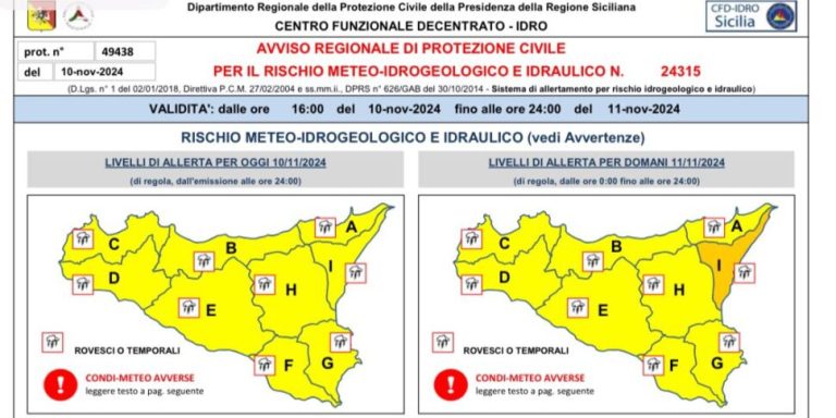 Weather, bad weather in Messina and its province: orange alert goes off ...